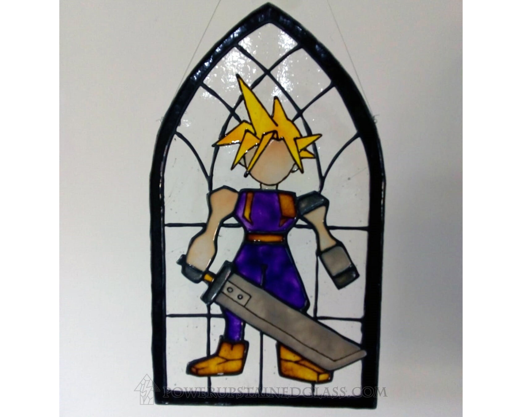 Final Fantasy VII Cloud Stained Glass Style Painted Glass - Etsy
