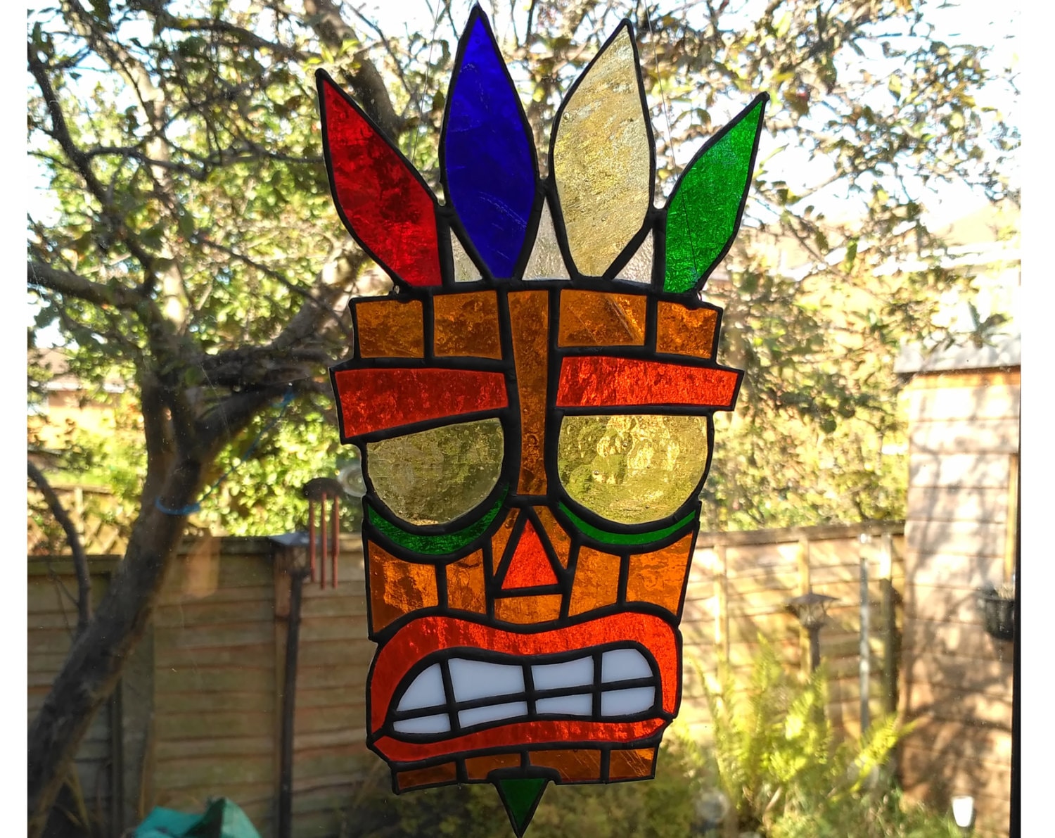 Crash Bandicoot Aku Aku Glass Panel / Hanger for Wall Window - Etsy
