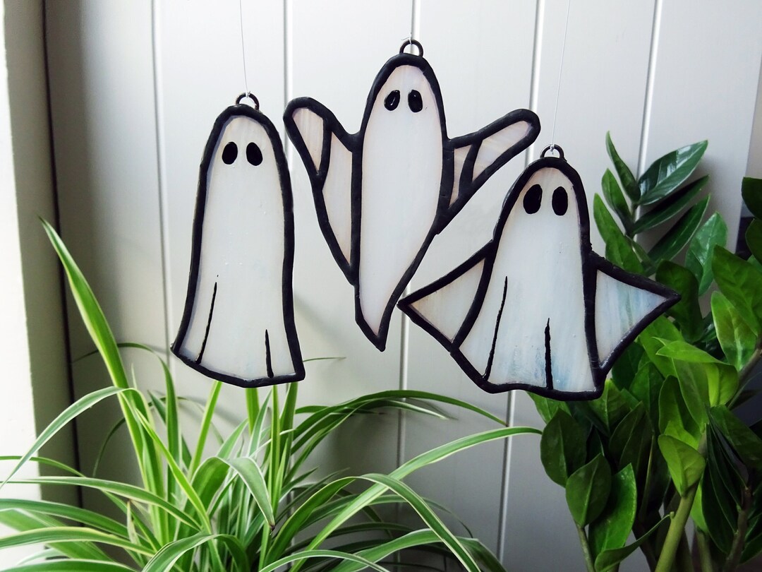 Stained Glass Ghost Window Hanging Suncatcher Sheet Ghost 3 Designs - Etsy