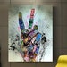 Graffiti Peace Sign Hand Printed Wrapped Frame Canvas or - Etsy