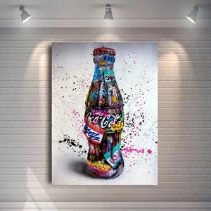 Iconic Coca-cola Coke Graffiti Printed Box Framed Canvas Wall Art or ...