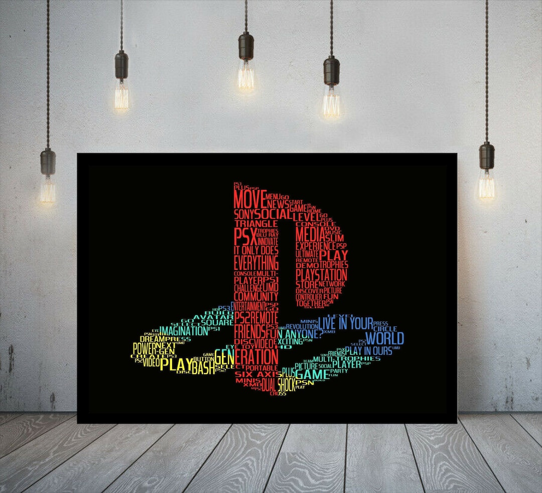 Playstation Gaming Wall Art Picture Deep Frame Gallery Wrapped Printed ...