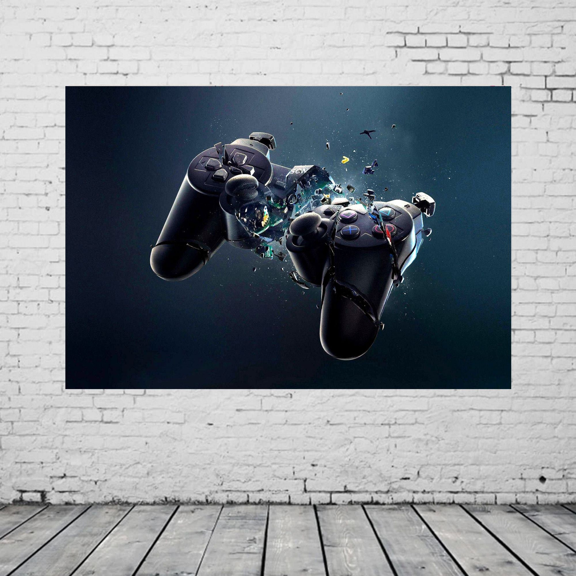Playstation Exploding Controller Printed Canvas Wall Art | Etsy UK