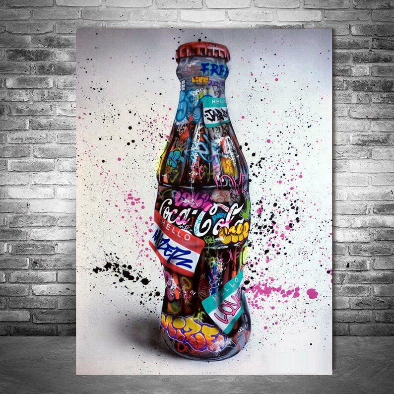 Iconic Coca-cola Coke Graffiti Printed Box Framed Canvas Wall | Etsy