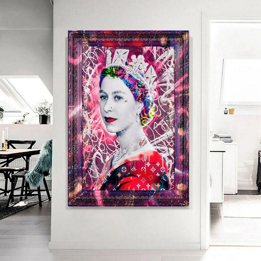 Queen Elizabeth Graffiti Street Art Picture Printed Wrap - Etsy