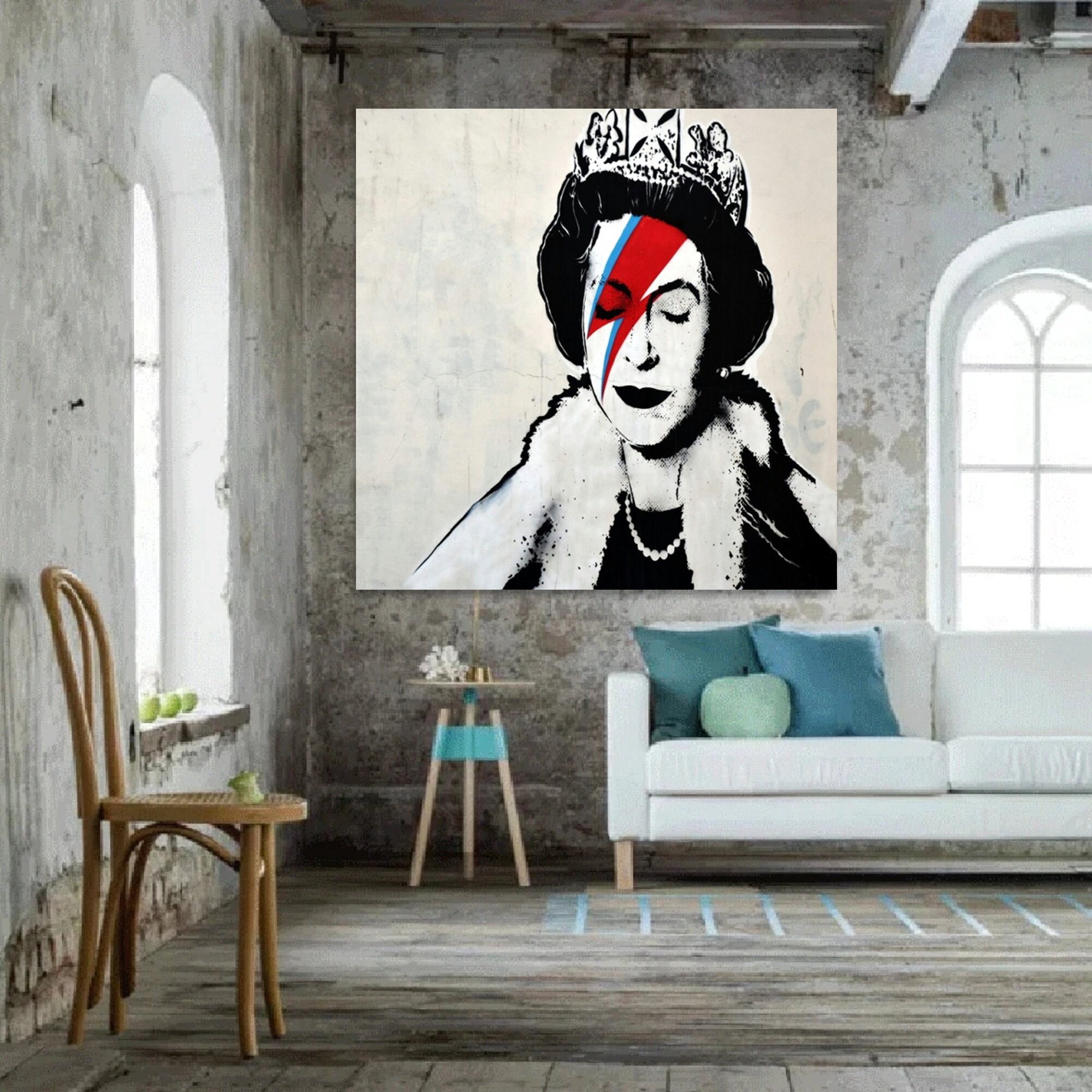 Banksy Ziggy Queen Elizabeth Canvas Wall Art Print Picture | Etsy