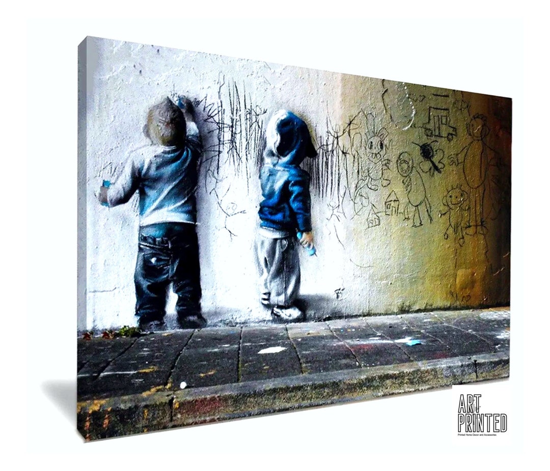 Banksy Graffiti Kids Street Art Printed Canvas 0r Poster Print - Etsy UK