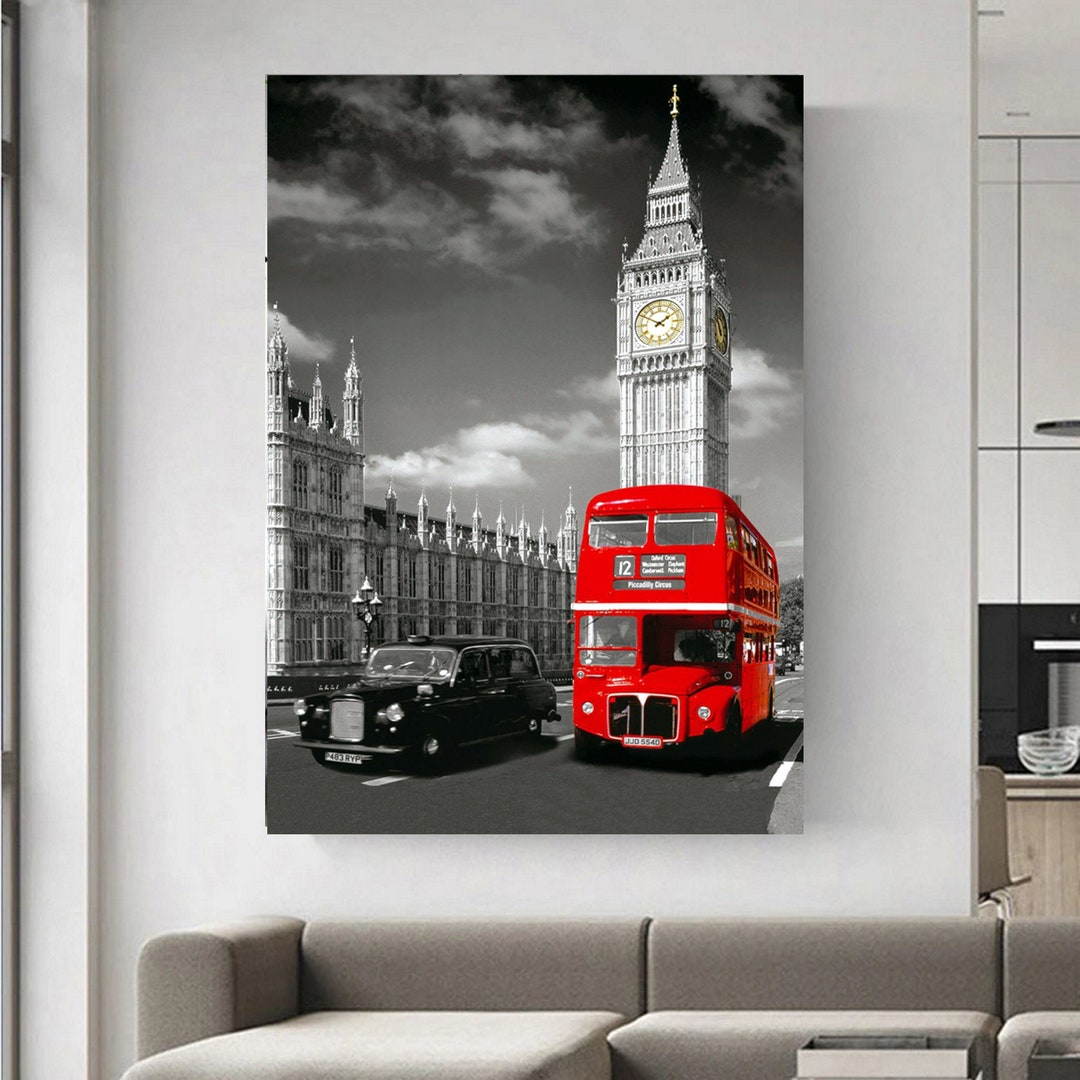 Red London Bus Canvas Printed Wall Art Poster Print Picture - Etsy