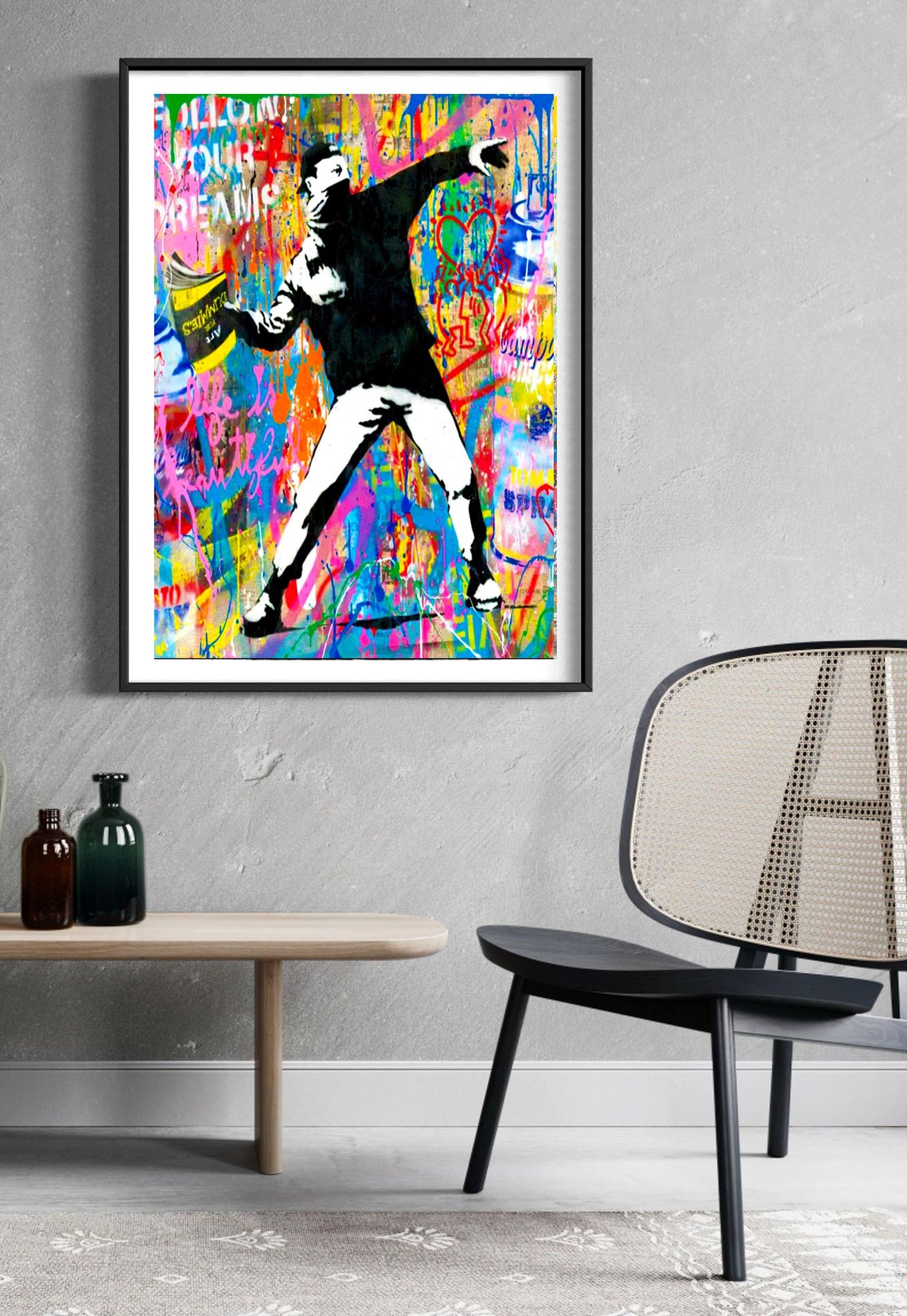 Banksy Book Thrower Graffiti Street Art Printed Box Framed - Etsy