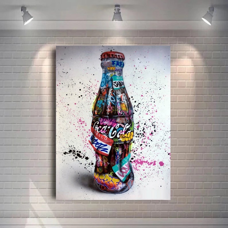 Iconic Coca-cola Coke Graffiti Printed Box Framed Canvas Wall | Etsy