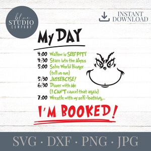 Grinch Schedule, Tshirt Design, Vector Clipart, Svg, Dxf, Png, Eps ...