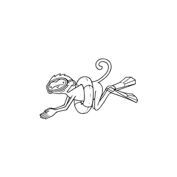 Monkey Rubber Stamp - Etsy