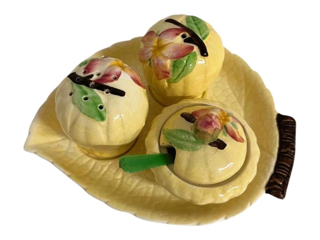 Carlton Ware Apple Condiment Set - Etsy