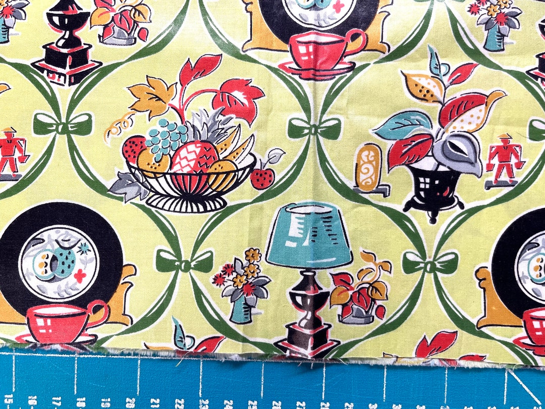 Green Kitchen Oilcloth 1950's - Etsy