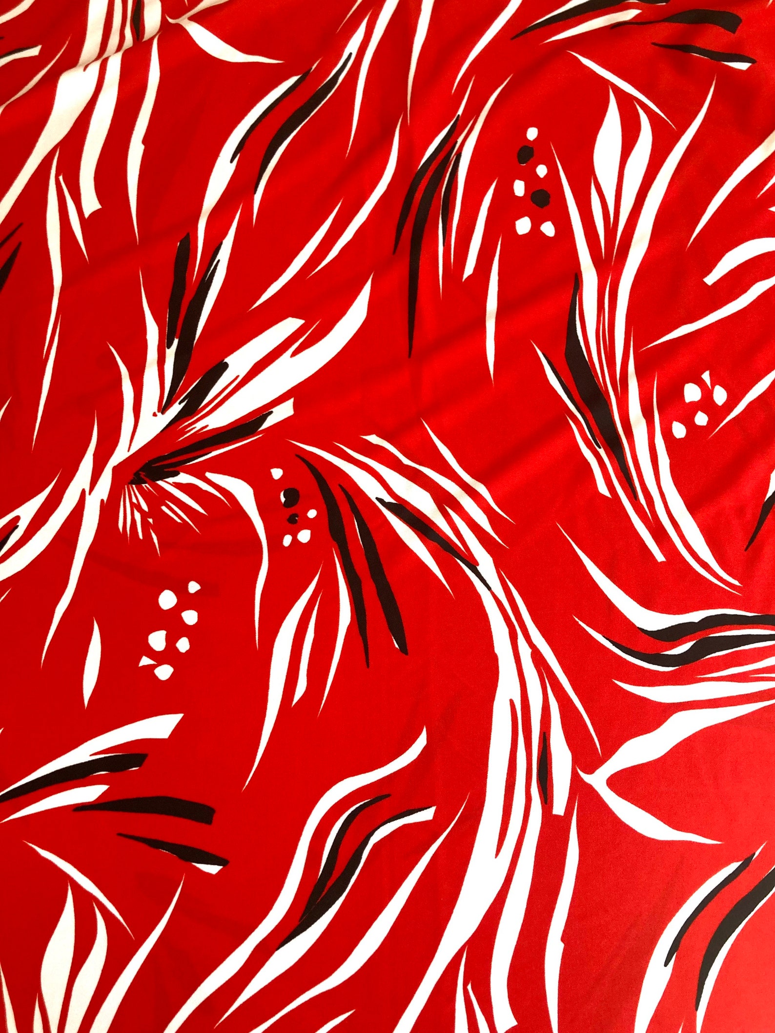 Red White and Black Abstract Fabric Stretchy Nylon Blend - Etsy