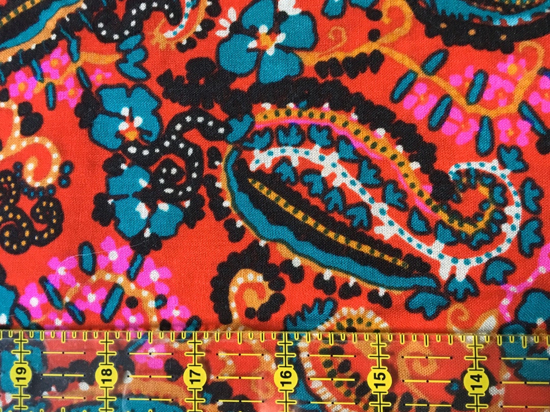 Bright Red Paisley Fabric by the Yard by Rosewood Fabrics - Etsy