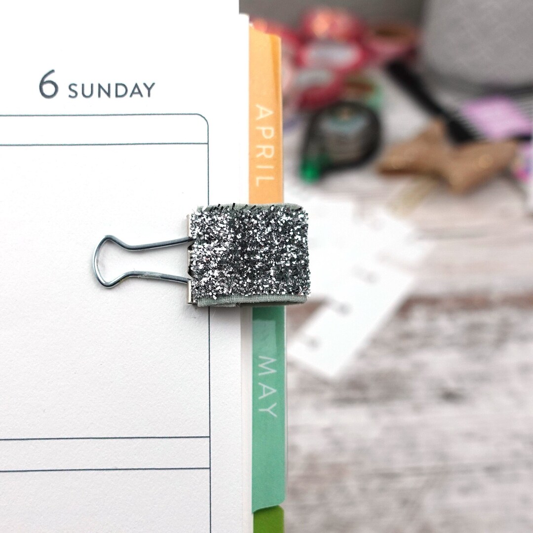 Silver Glitter Planner Pen Loop - Etsy