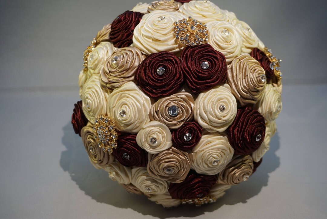 Ribbon Rose Bouquets, Satin Rose Flowers, Ribbon Flowers, Satin Rose ...