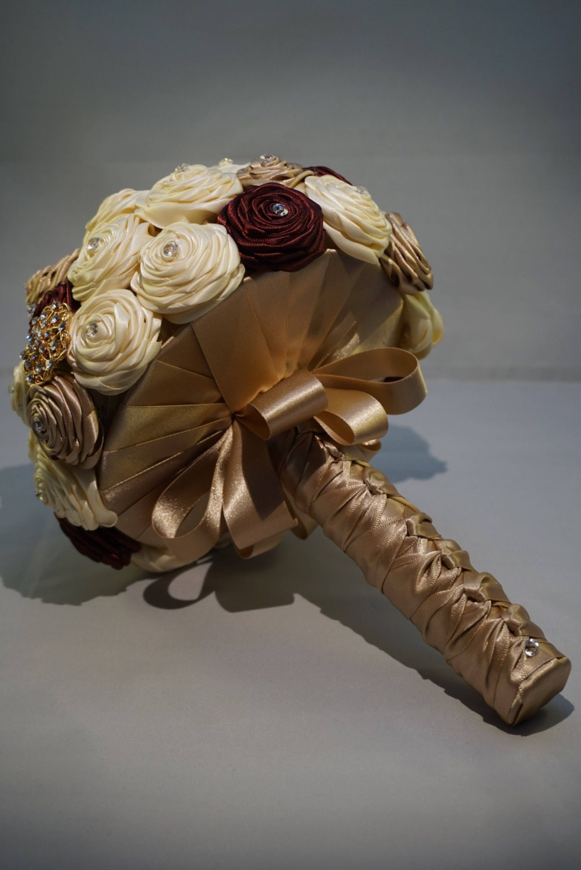 Ribbon Rose Bouquets, Satin Rose Flowers, Ribbon Flowers, Satin Rose ...