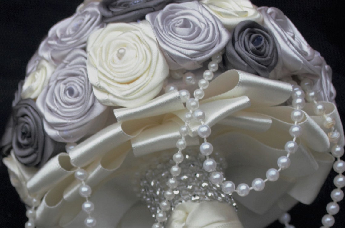Ribbon Rose Bouquets, Satin Rose Flowers, Ribbon Flowers, Satin Rose ...