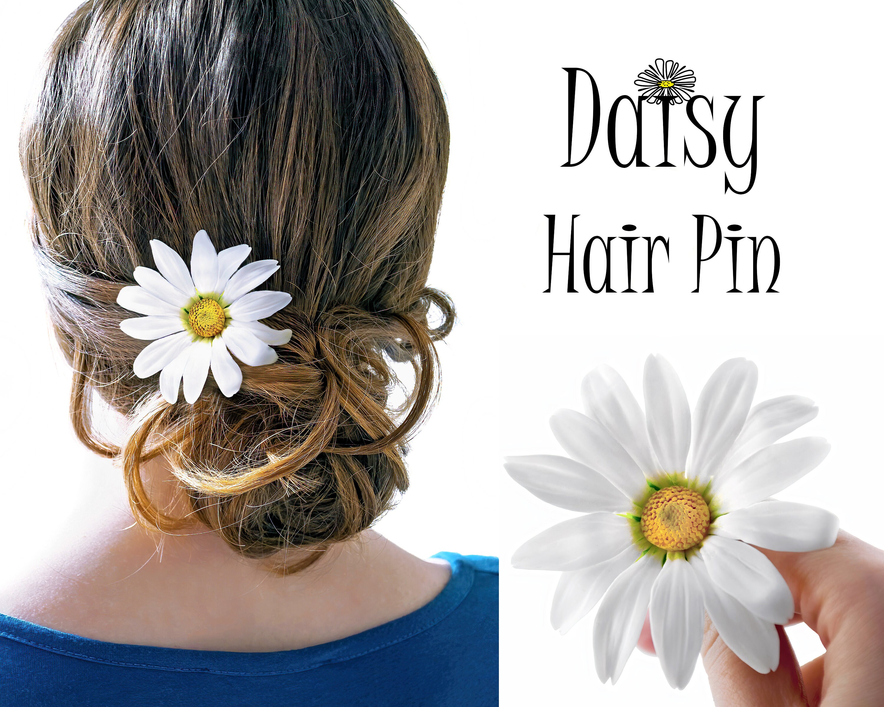 Daisy hair pin bridal hair piece wedding hair accessories | Etsy