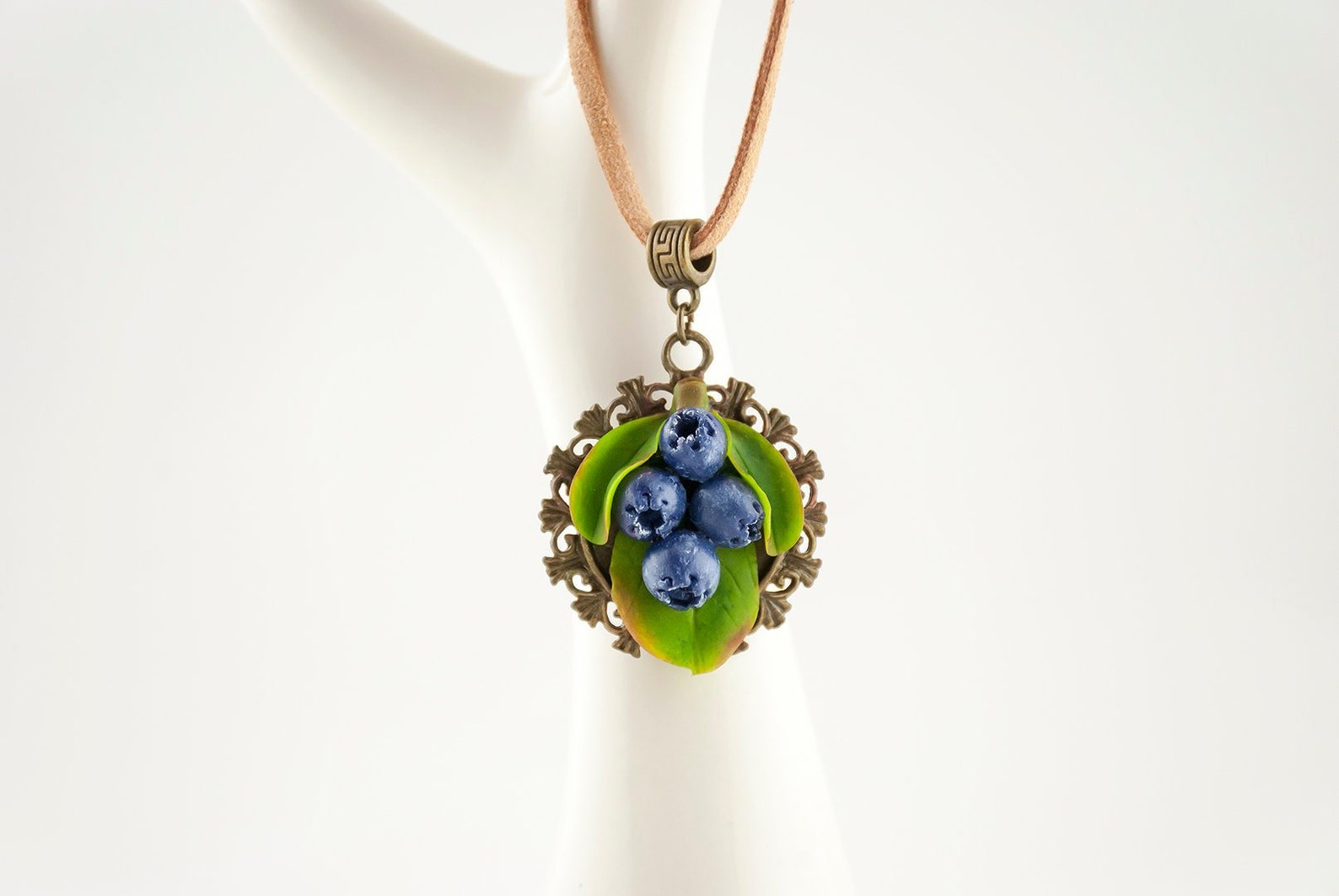 Blueberry Pendant Necklace Blue Berry Charm Realistic Fruit - Etsy