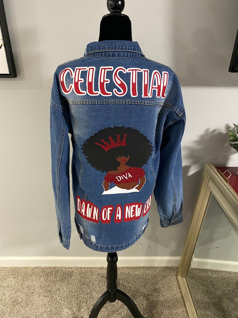 Greek Customized Longline Denim Jacket - Etsy