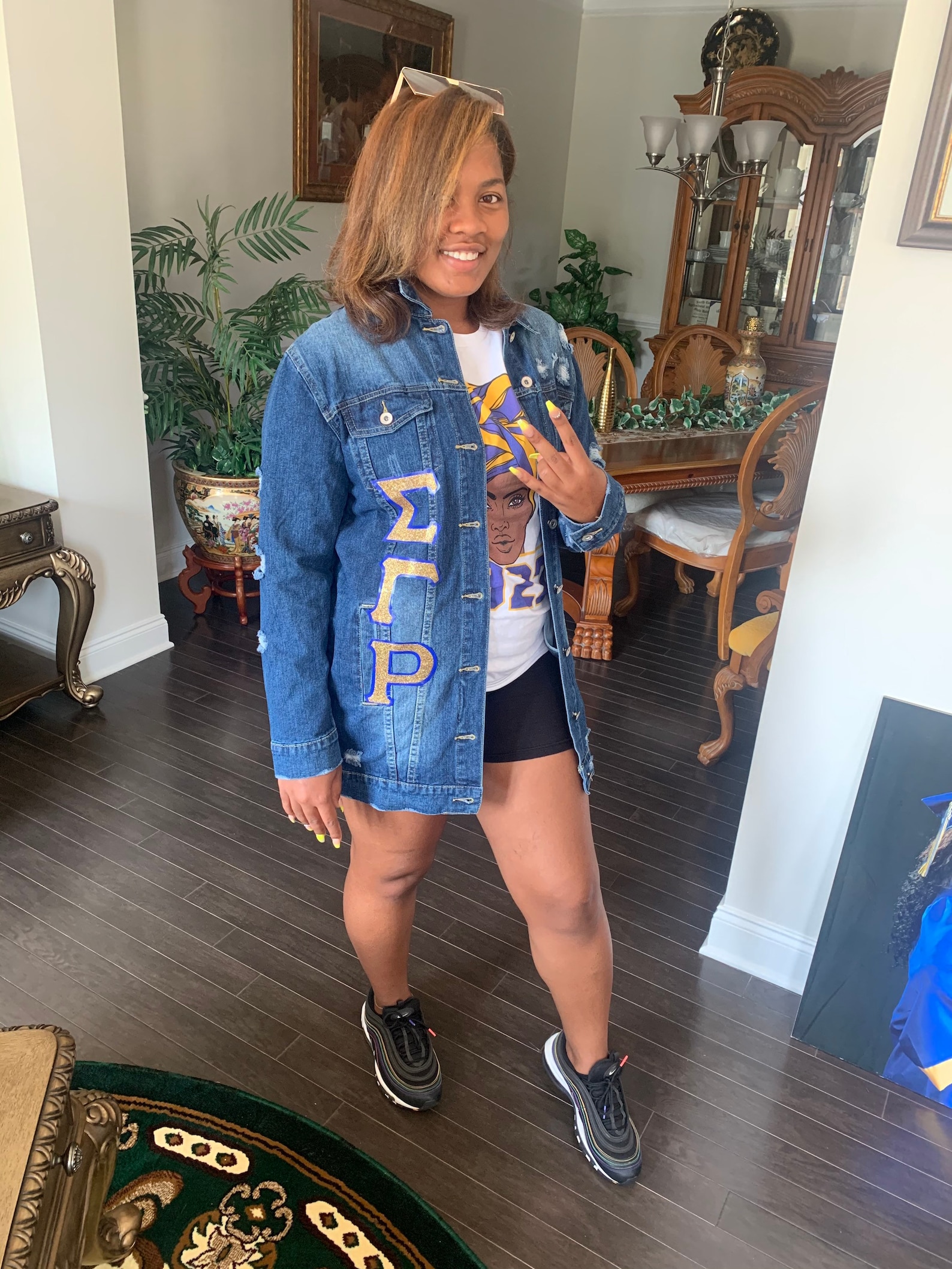 Greek Customized Longline Denim Jacket - Etsy