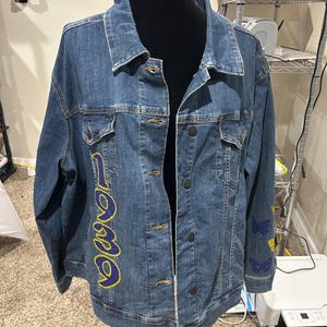 Greek Customized Longline Denim Jacket - Etsy