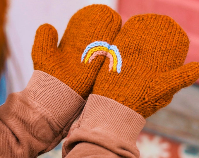 Rainbow Mittens PDF Knitting Pattern. Mittens Knitting Pattern for ...