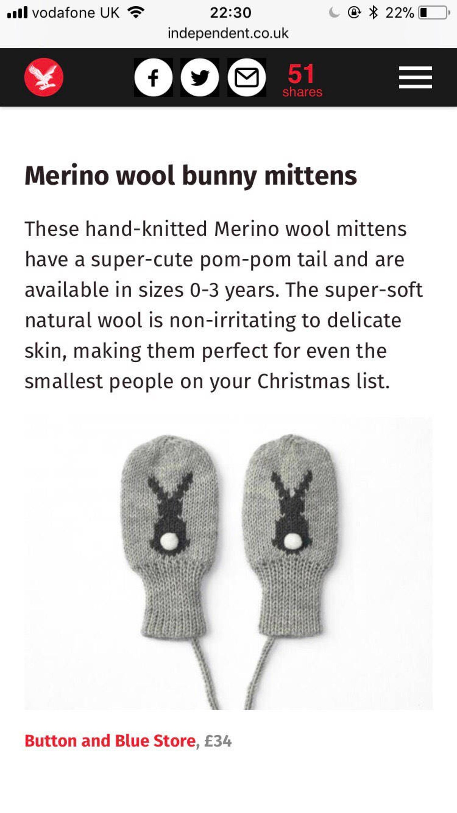 Bunny Mittens Knitting Pattern PDF. Make Your Own Mittens With | Etsy UK
