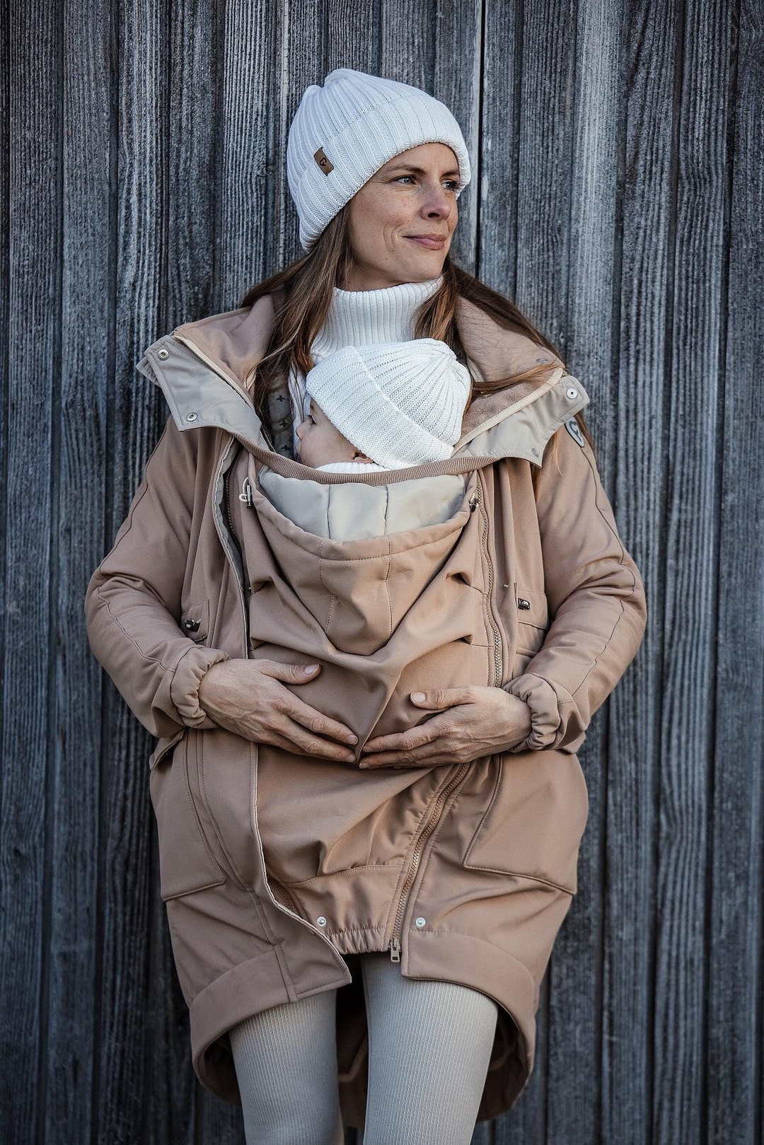 5in1 Babywearing Softshell Parka Coat , Maternity Coat, FRONT/BACK ...