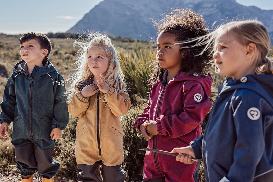 LEO Kids Outdoor Softshell OVERALL, Water Resistant Windbreak Softshell ...