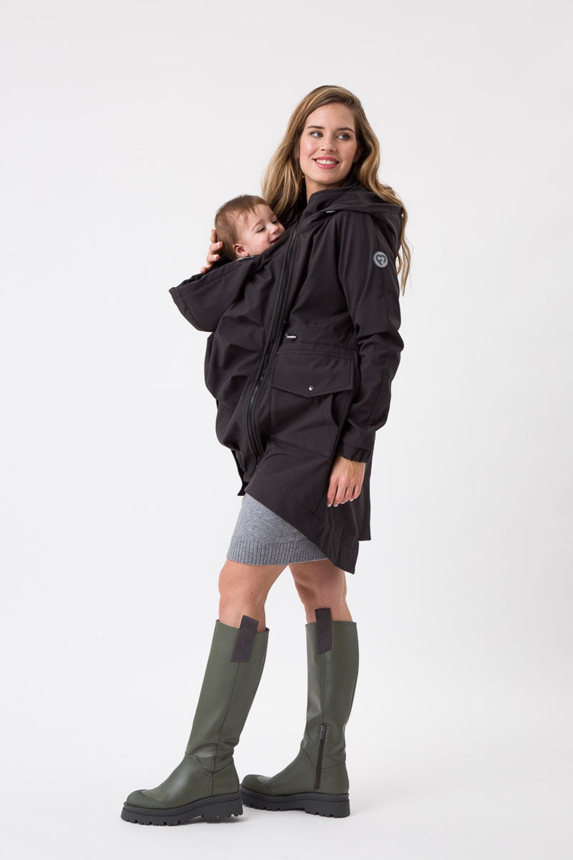 5in1 Babywearing Parka Coat , Maternity Coat, FRONT/BACK Carrying ...