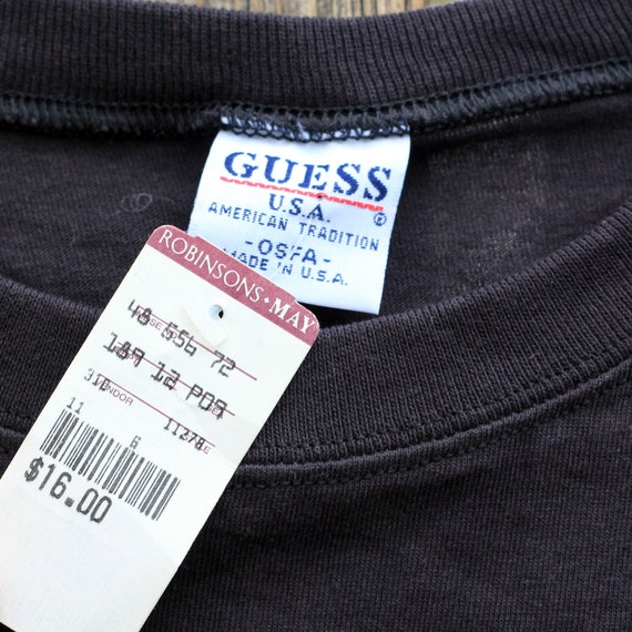 Rare Vintage 1990s GUESS Unisex Black Multicolor Bran… - Gem