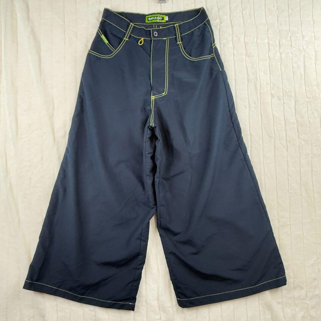 Vintage GAT Gypsies and Thieves Wide Leg Pants 28x25 Blue Wide Leg Y2K ...