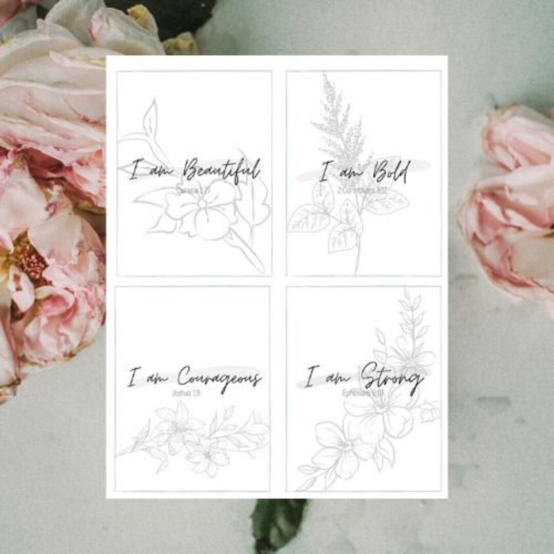 Black and White Affirmation Cards, 31 Affirmation Cards, Biblical ...