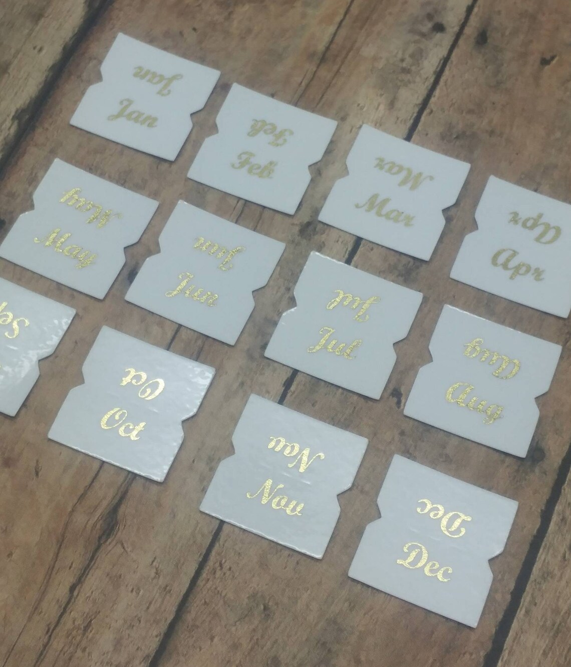 Mini planner tabs laminated white tabs with gold foil mini | Etsy