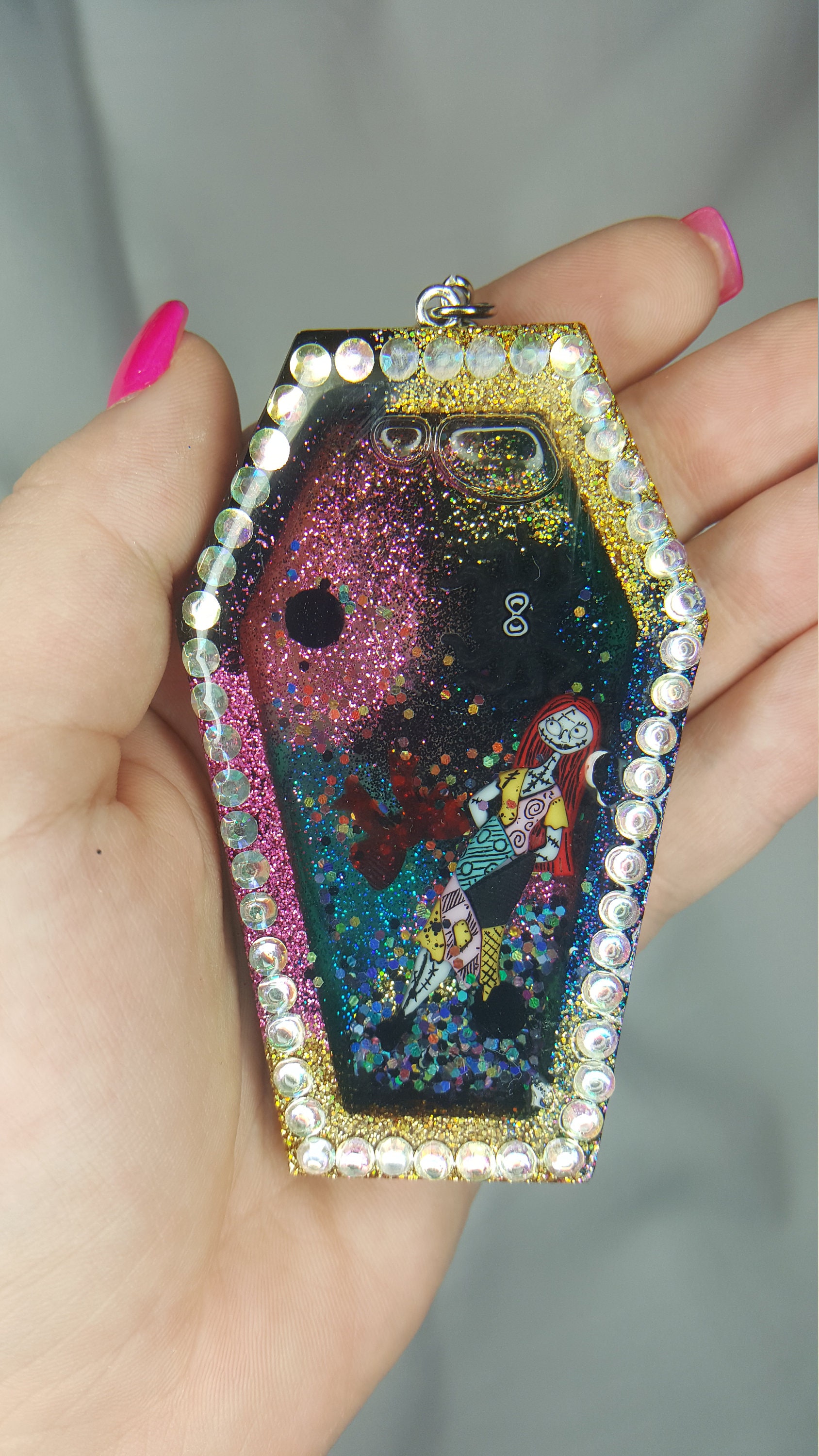 Jack and Sally Coffin Keychains | Etsy