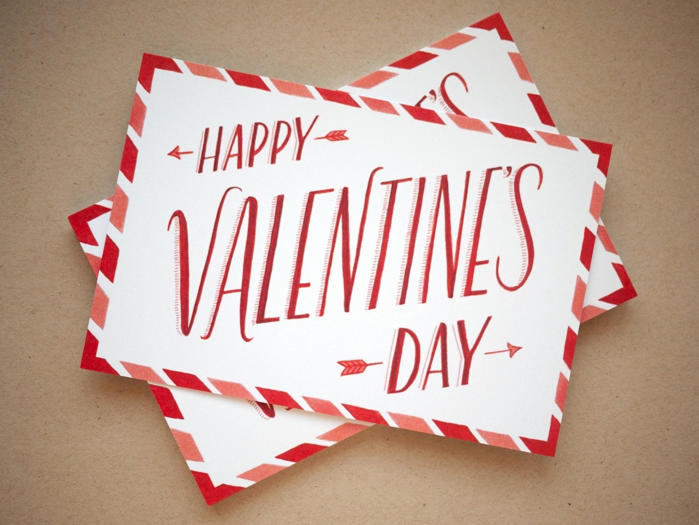 Set of Valentine's Day Postcards Hand Lettered Love - Etsy