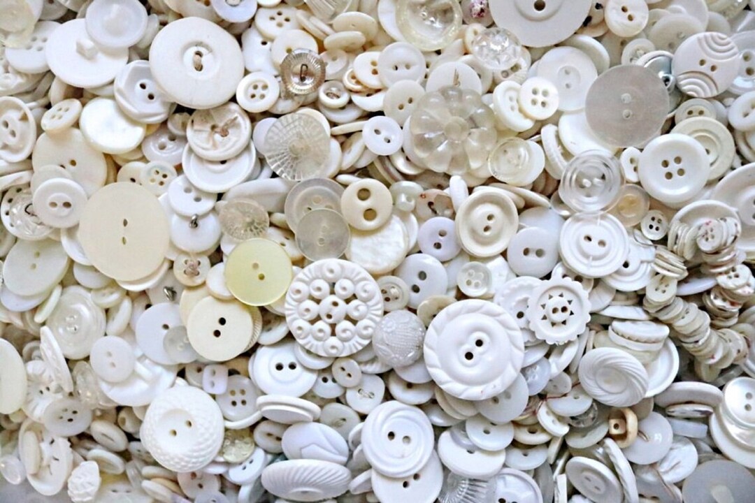 Vintage White Buttons , Antique White Buttons , Button Collection ...