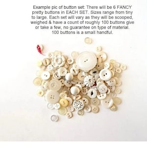 Vintage White Buttons , Antique White Buttons , Fancy Buttons Lot ...