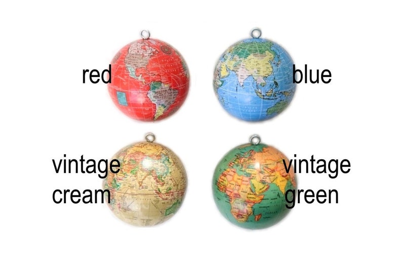 Globe Ornament . Earth Ornament . World Ornament . Christmas Ornament ...