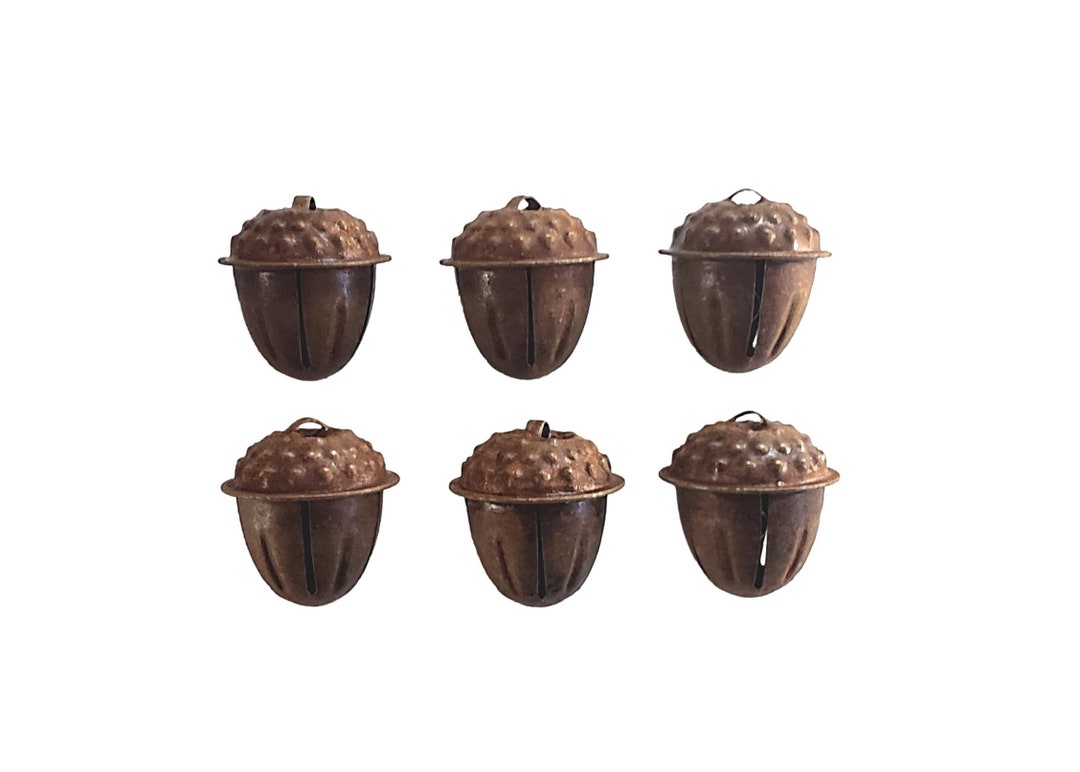 Small Rusty Jingle Bells , Rusty Acorn Jingle Bells , Acorn Ornaments ...