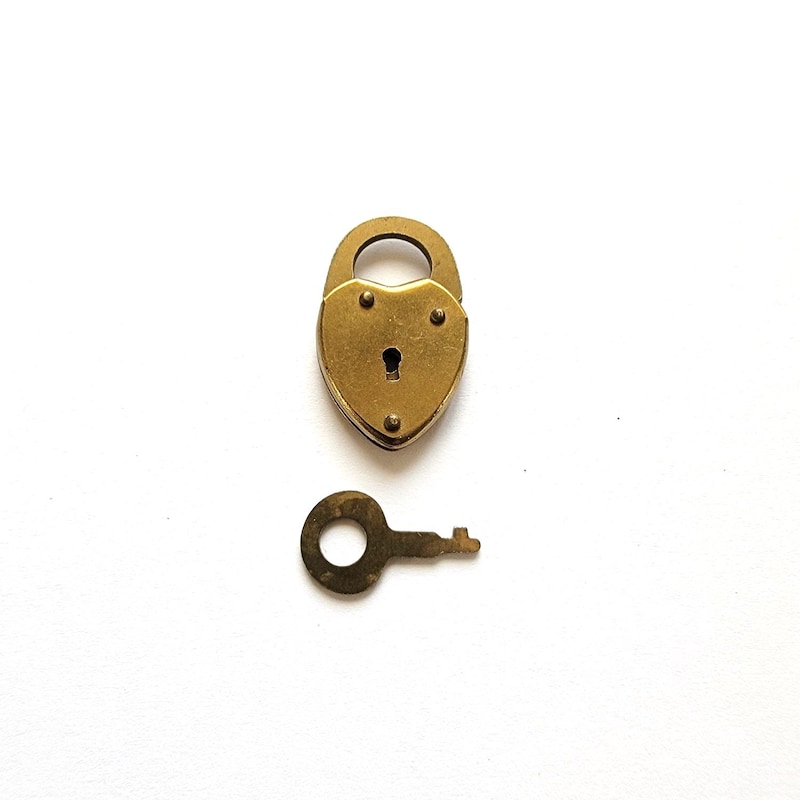 Mini Heart Lock and Key - Etsy