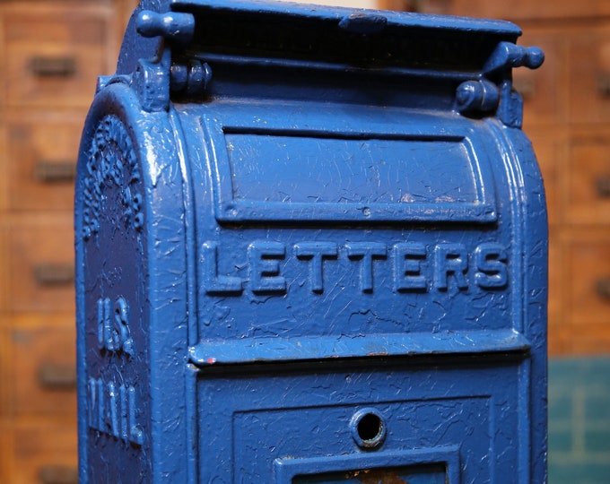 Antique Cast Iron Mailbox 1929 Carlisle, PA Original Paint Letter Box ...