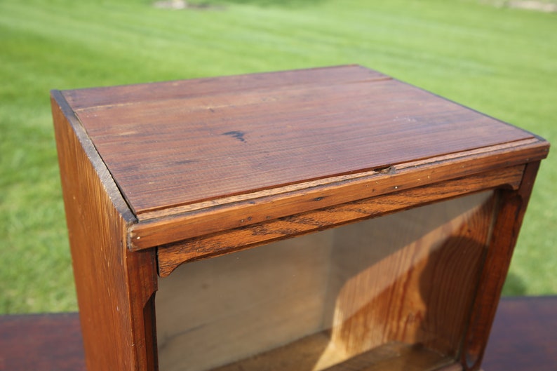 Antique Store Counter Peanut Candy Dispenser Wood Glass Display Case ...