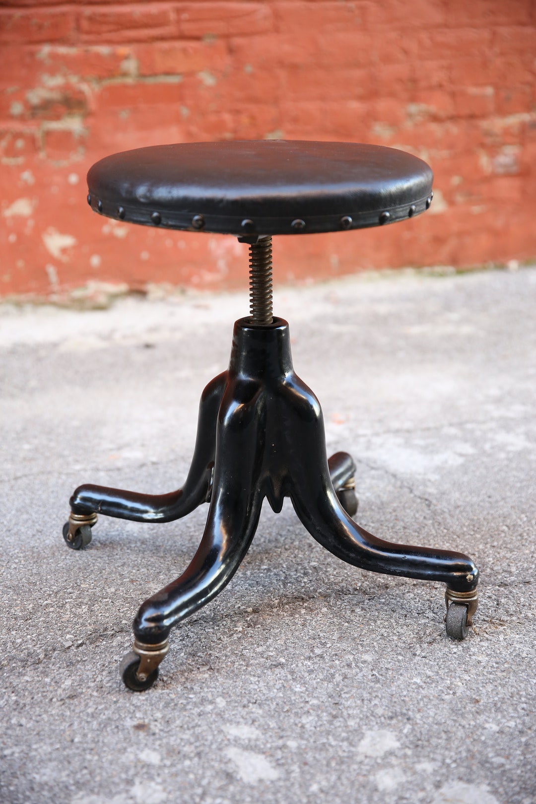 Antique Adjustable Bausch & Lomb Optometrist Stool Industrial Art Deco ...