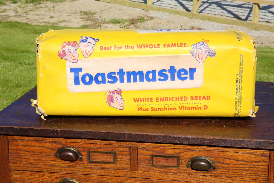 Vintage 1950s Nickles Toastmaster Bread Sign Store Display Bakery Lima ...