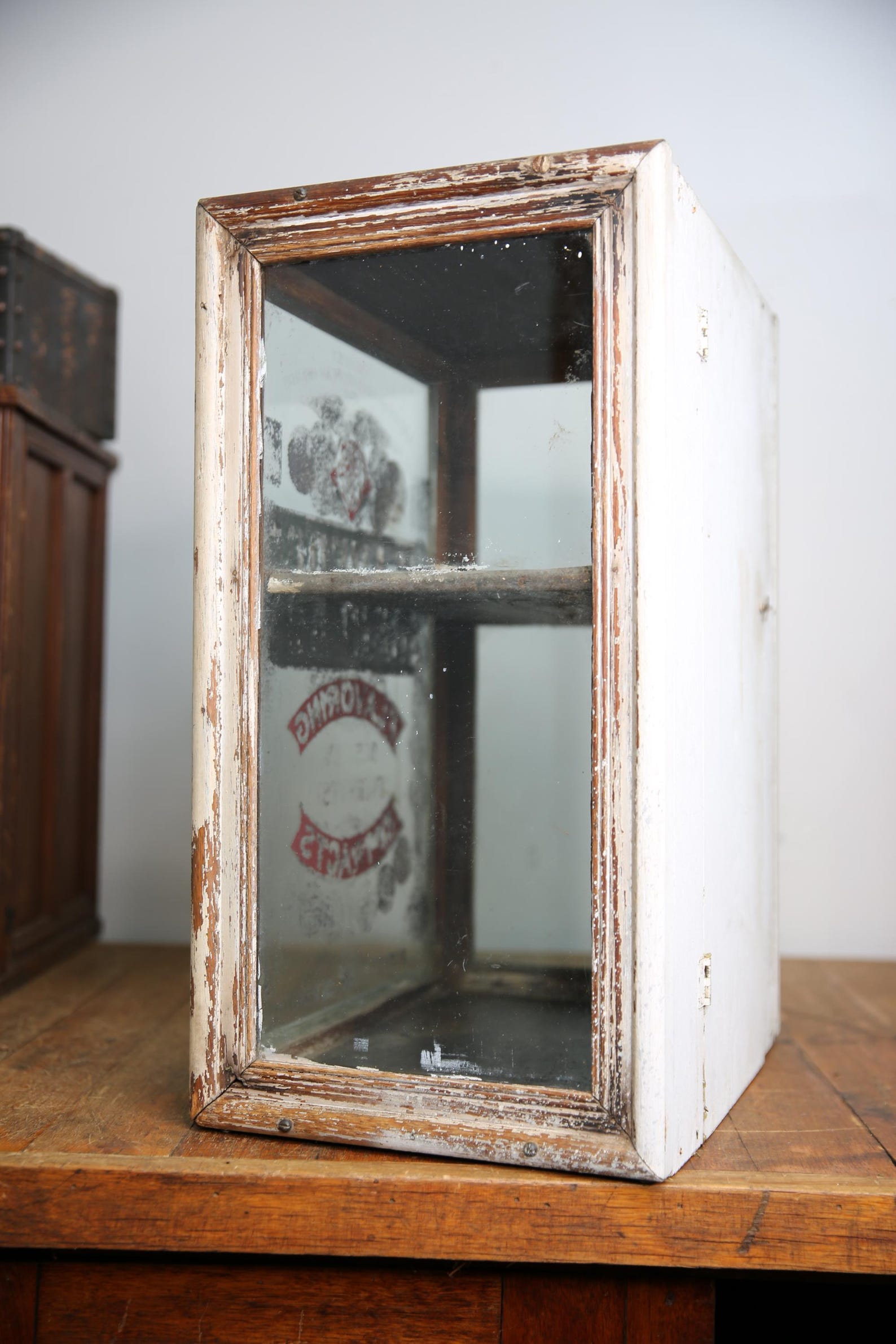 Antique Sauer's Extract Glass Display Cabinet Countertop Store Wood ...